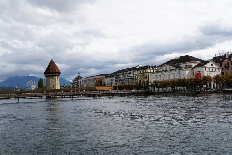 Scenery of Kapell Bridge in Luzern - Switzerland Stock Image - Image of ...