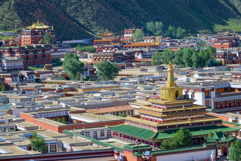 Labrang Lamasery editorial stock photo. Image of buildings - 123345823