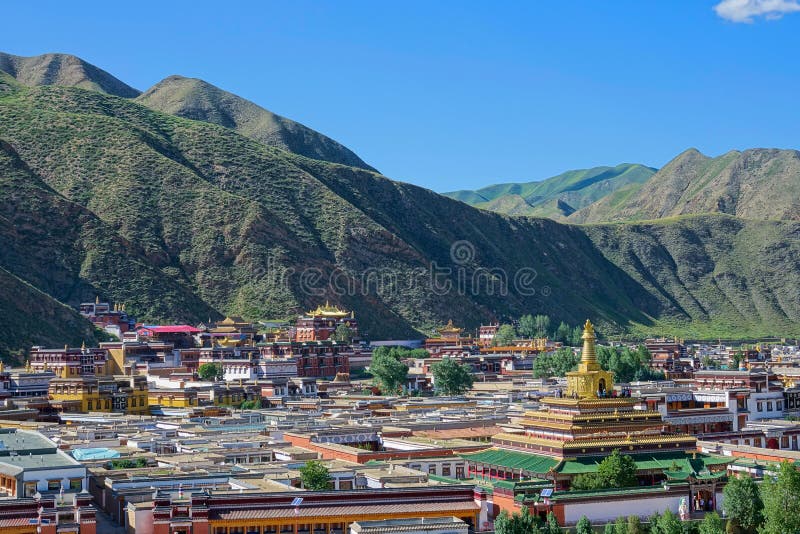 Labrang Lamasery stock photo. Image of stupa, monastery - 123345826