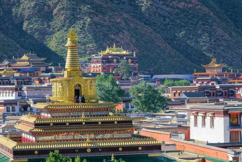 Labrang Lamasery editorial stock image. Image of monastery - 123345844