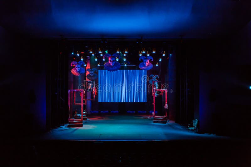 Scenery, Led Screen and Lighting Equipment on the Stage Stock Image ...