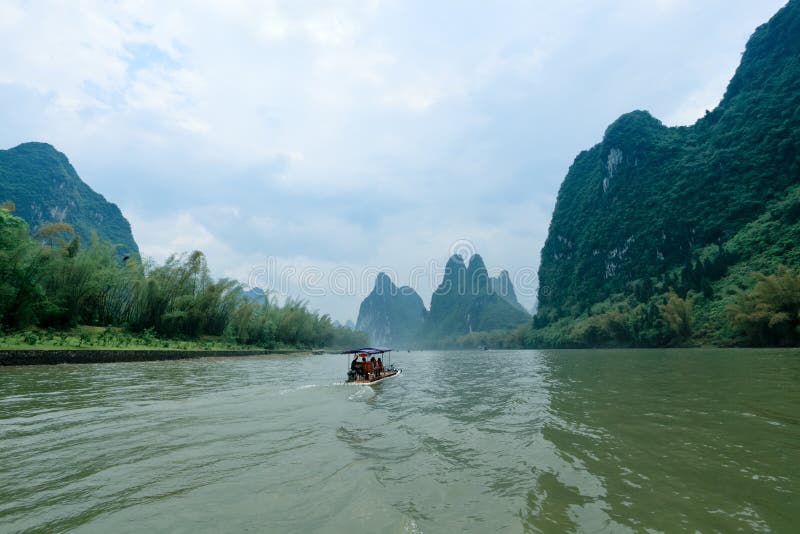 Scenery of Li River in Guilin Stock Photo - Image of asia, idyllic ...