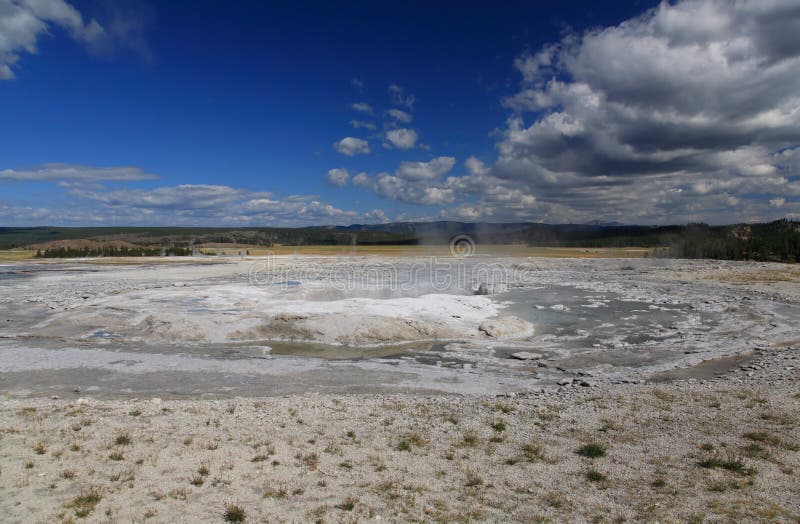 The Scenery of Lower Geyser Basin in Yellowstone Stock Image - Image of ...