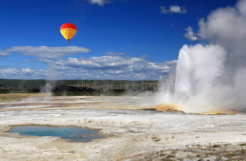 The Scenery of Lower Geyser Basin in Yellowstone Stock Image - Image of ...