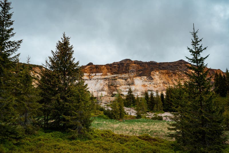 Scenery of a Marble Quarry on Mountains Stock Image - Image of wild ...