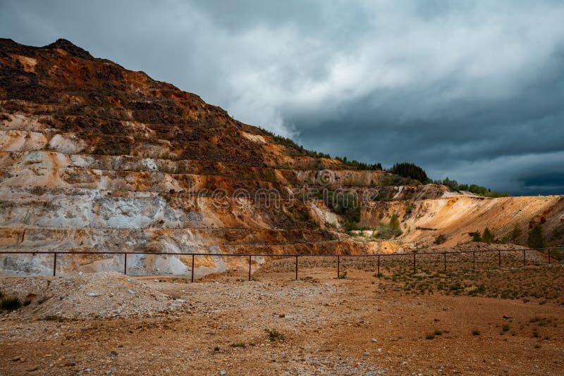 Scenery of a Marble Quarry on Mountains Stock Photo - Image of trees ...