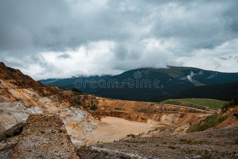 Scenery of a Marble Quarry on Mountains Stock Photo - Image of rock ...