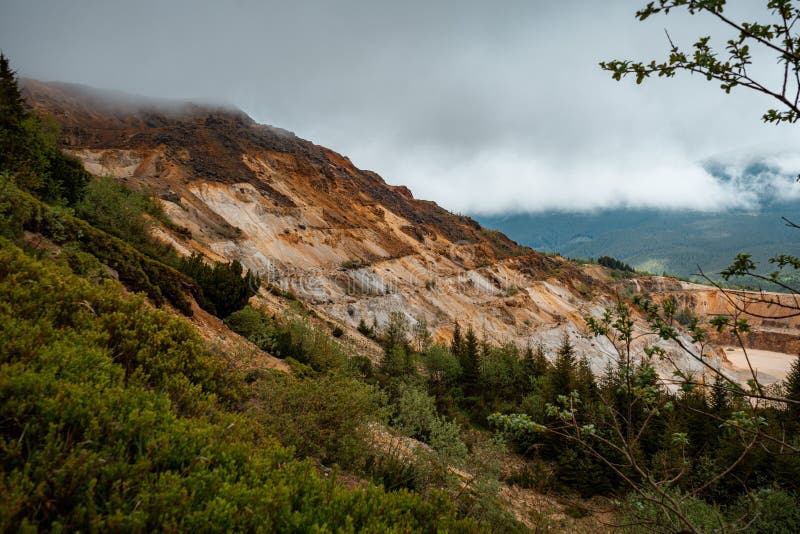 Scenery of a Marble Quarry on Mountains Stock Image - Image of conifer ...