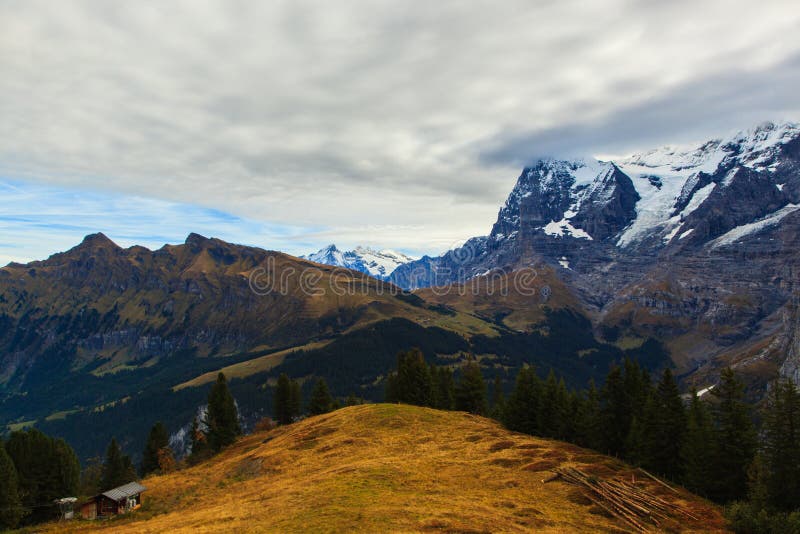 Scenery in Murren stock image. Image of graceful, colorful - 39168639