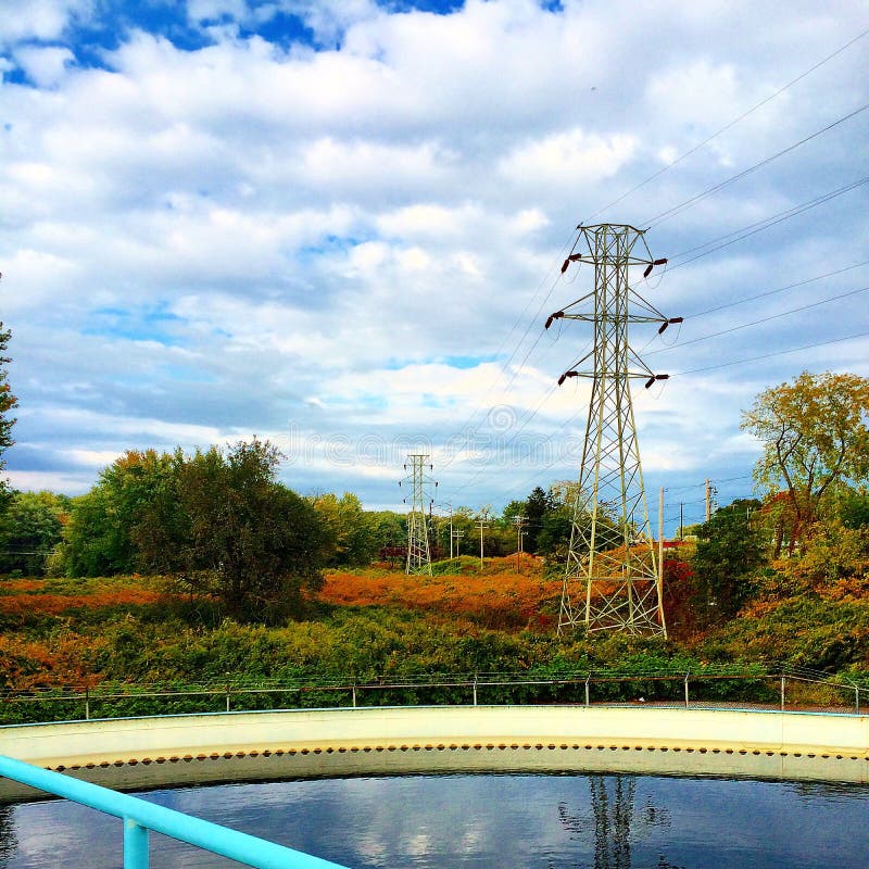 Scenery stock image. Image of water, lines, scenery, powerlines - 88652561
