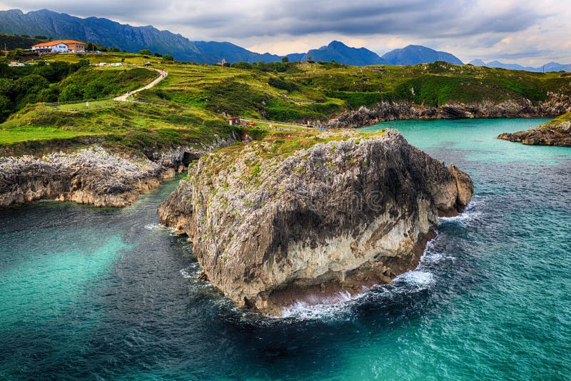 Scenery with the Ocean Shore in Asturias, Spain Stock Photo - Image of ...