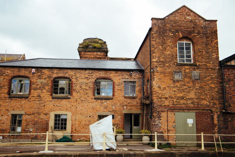 Scenery of Red Brick Dock Buildings Stock Photo - Image of stone ...
