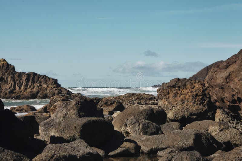Scenery of Rocks at the Coastline of the Pacific Northwest in Cannon ...