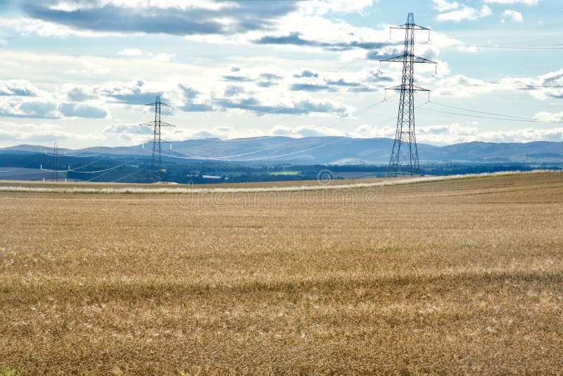 Scenery of Scotland in England Stock Image - Image of england, fields ...