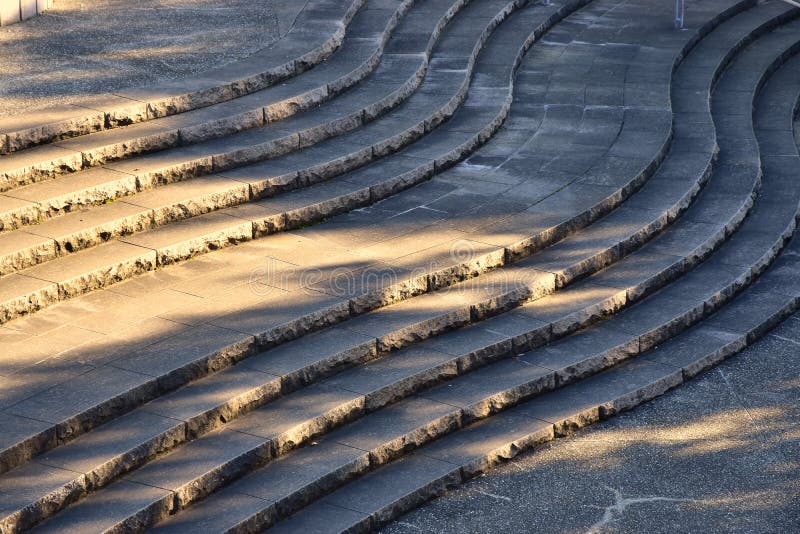 Scenery of the Stairs of the Shape of the Wave of the Park Stock Image ...
