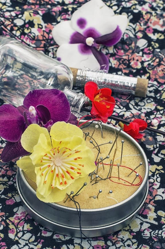 Scenery with Tools for Sewing Activities Stock Photo - Image of ...