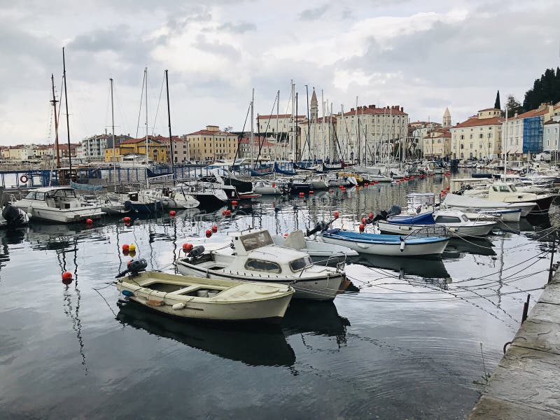 Scenery View Surrounding the Gulf of Piran, Slovenia. Stock Image ...