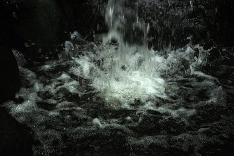 Scenery of Water Flowing from a Small Waterfall. Waterfall Background ...