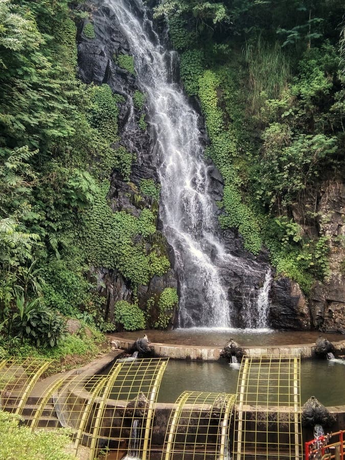 The Scenery in the Waterfall Tourist Area Called Sumuran Stock Photo ...