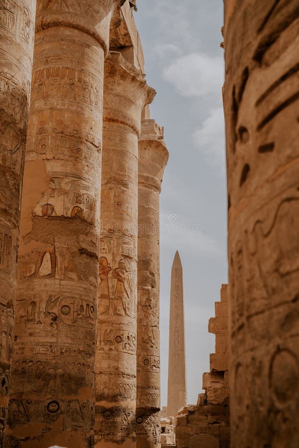 Scenes from Ancient Egyptian Temples on the Nile River in Egypt Stock ...