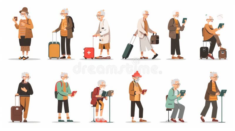 Scenes of Elderly Using Electronic Devices To Ask for Medical Attention ...