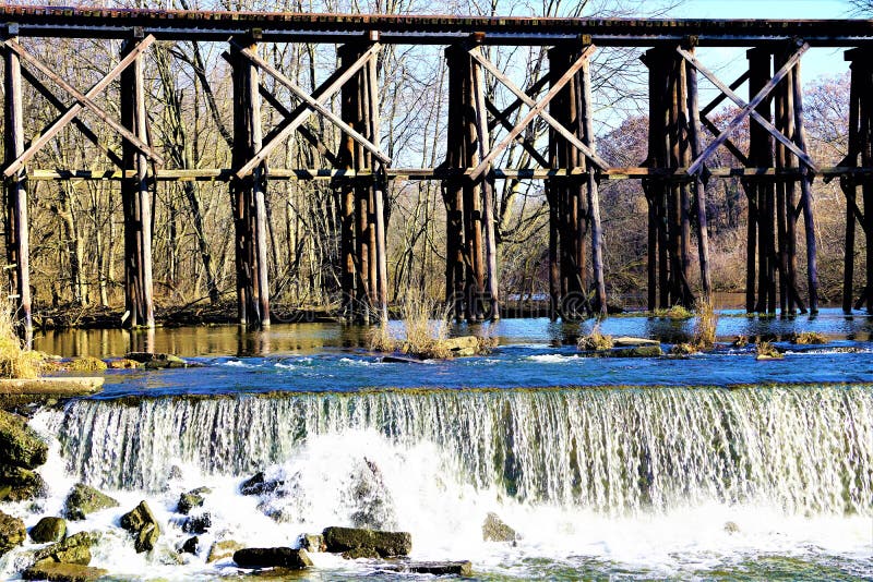 Scenes from the Hamilton Dam on the Rabbit River, Hamilton MI Stock ...