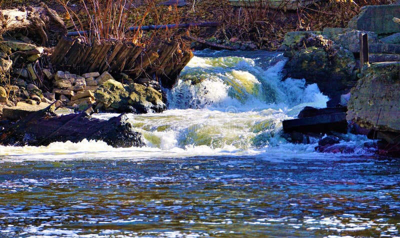 Scenes from the Hamilton Dam on the Rabbit River, Hamilton MI Stock ...