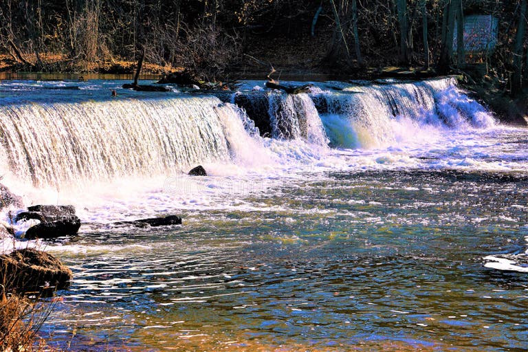 Scenes from the Hamilton Dam on the Rabbit River, Hamilton MI Stock ...