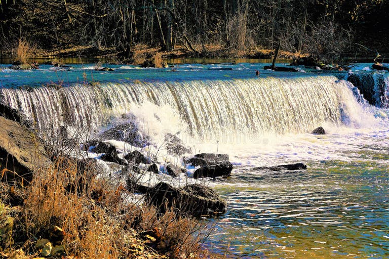 Scenes from the Hamilton Dam on the Rabbit River, Hamilton MI Stock ...