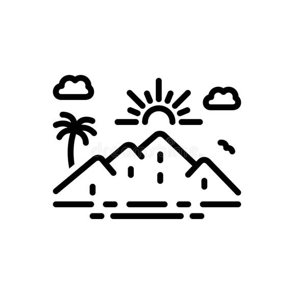 Black Line Icon Scenes, Location and Site Stock Illustration ...
