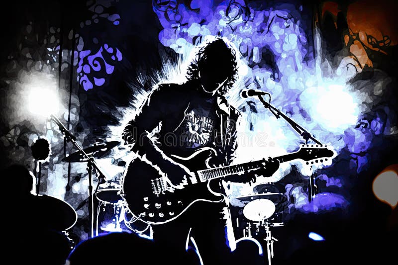 The Scenes Light, a Rock Concert Stock Illustration - Illustration of ...