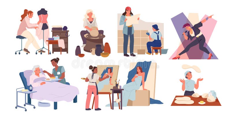Scenes of Professional Occupations of Female Characters in Different ... Scenes of Professional Occupations of Female Characters in Different ...