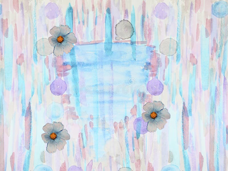 The Scenic Abstract Floral Background , Watercolor Stock Illustration ...