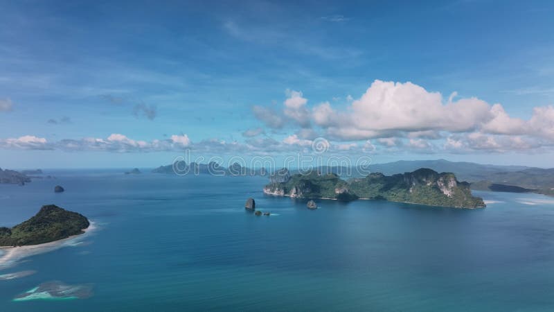 Scenic Aerial Panorama of the Wild Islands of Palawan Stock Video ...