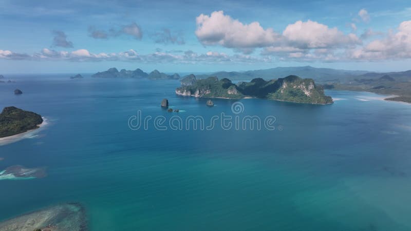Scenic Aerial Panorama of the Wild Islands of Palawan Stock Footage ...