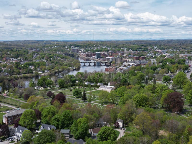 Scenic Aerial View of Haverhill, Massachusetts. Stock Image - Image of ...