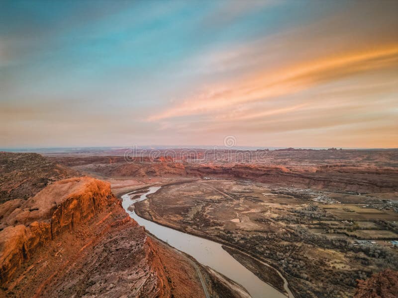 Scenic Aerial View of Moab, Utah. Stock Image - Image of valley, utah ...