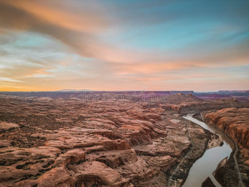 Scenic Aerial View of Moab, Utah. Stock Image - Image of valley ...