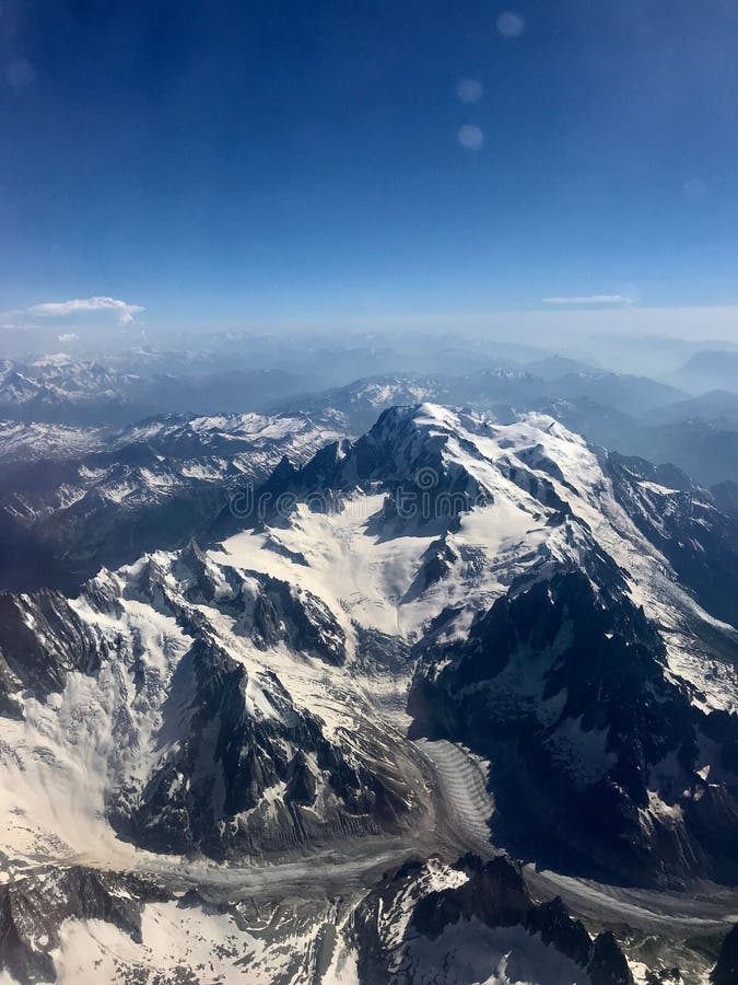 Scenic Aerial View of the Mont Blanc Covered in Snow Stock Image ...