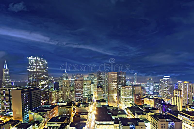 Scenic Aerial View To Skyline of San Francisco Stock Photo - Image of ...