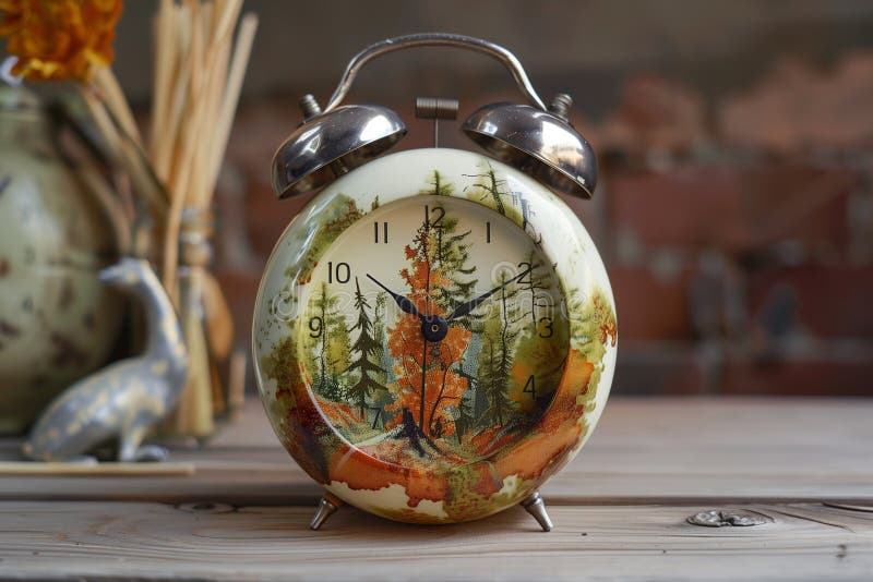 Scenic Alarm Clock Signifies End of Daylight Saving Time and Transition ...