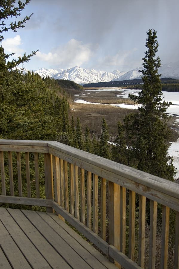 Scenic Mountain Overlook Deck Stock Image - Image of overlook, summer ...