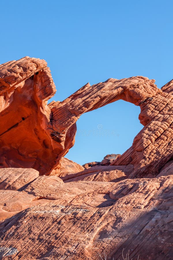 Scenic Arch Rock Valley of Fire Stock Image - Image of natural, desert ...