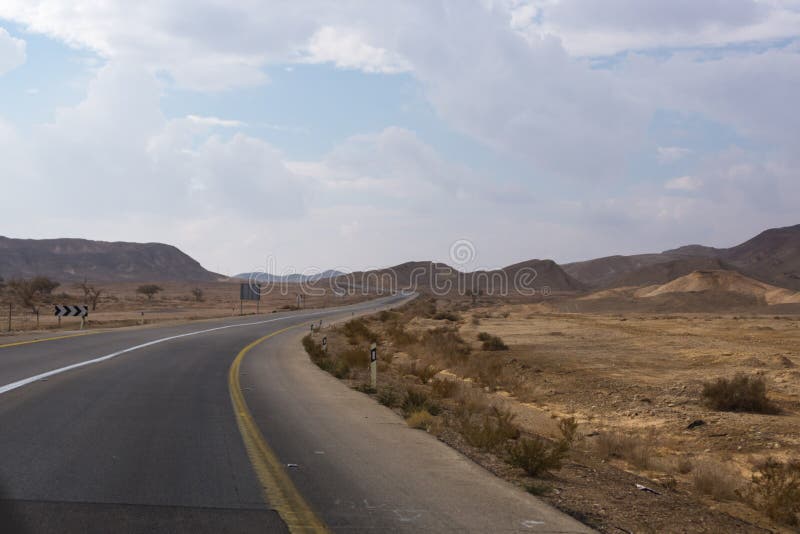 The Scenic Asphalt Road in the Desert Stock Photo - Image of turn ...