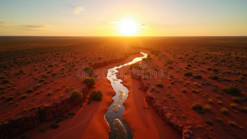 Scenic Australian Outback Landscape with Red Terrain and Sparse ...