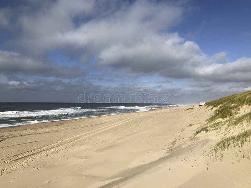 Scenic Autumn Sandy Beach with Waves and Dunes in Sylt Stock Image ...