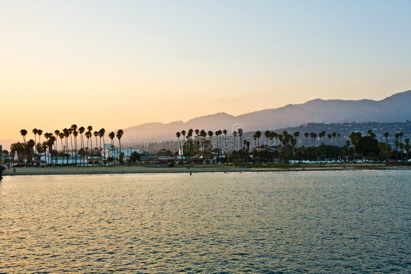 Scenic Beach and Lighthouse in Santa Barbara Stock Image - Image of ...