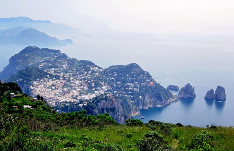 Scenic Capri shoreline stock photo. Image of city, landmark - 117105700