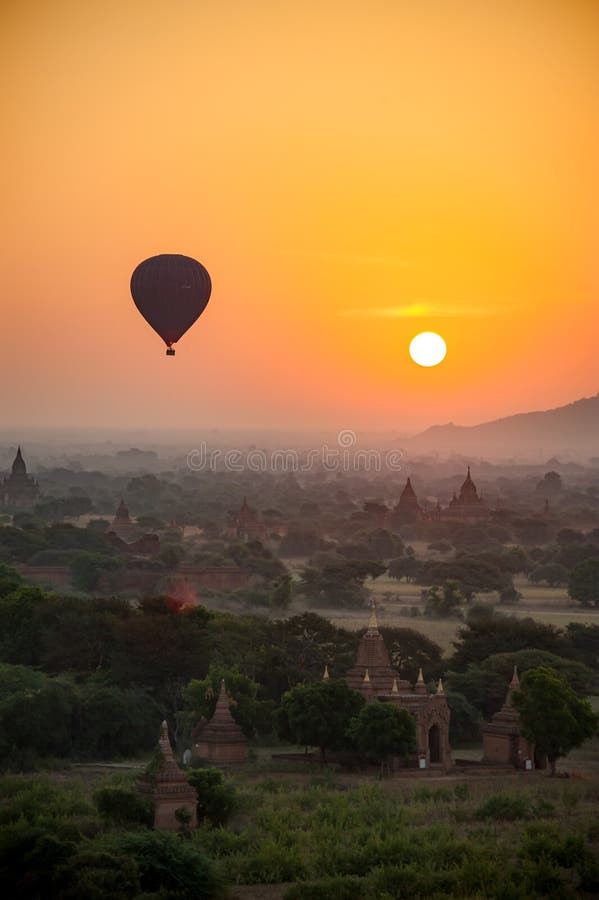 Scenic Beautiful Sun Set Ancient Pagoda Field Stock Photo - Image of ...