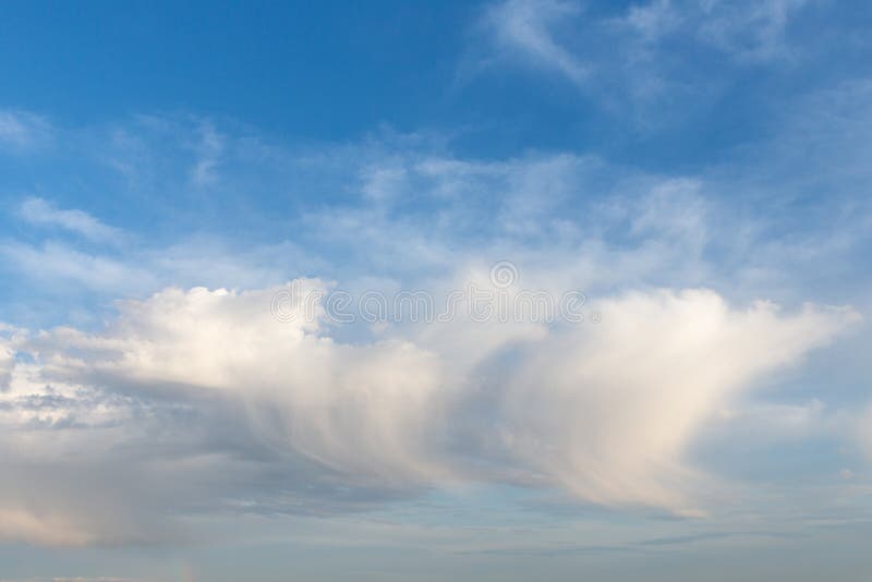 Scenic Blue Sky with Soft Clouds in White, Partly Cirrus Clouds Stock ...